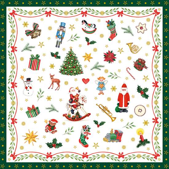 Karaca Home New Year Ornaments All Over Green Paper Napkin