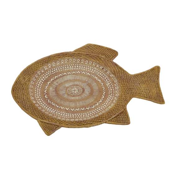 Karaca Home Melenie Fish Straw Look Decorative Plate