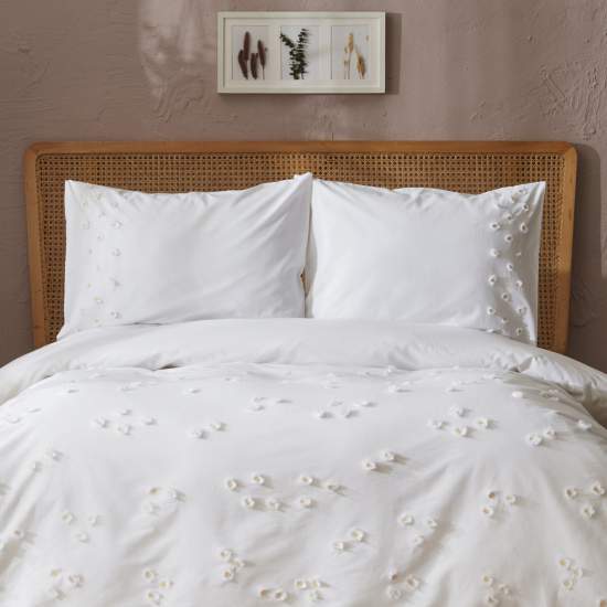 Karaca Home Lily 100% Cotton Double Embroidered Duvet Cover Set