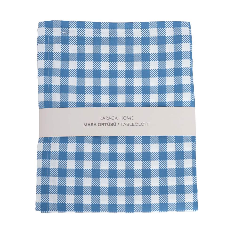 Karaca Home Short Preparation Plaid Table Cloth Navy Blue