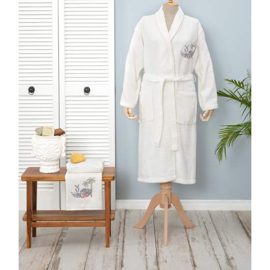 Karaca Home Elephant Women's Bathrobe Set S/M