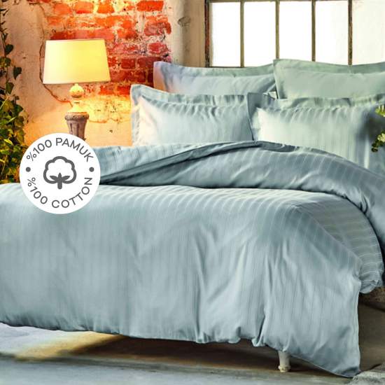 Karaca Home Charm Bold Blue 100% Cotton Satin Single Duvet Cover Set