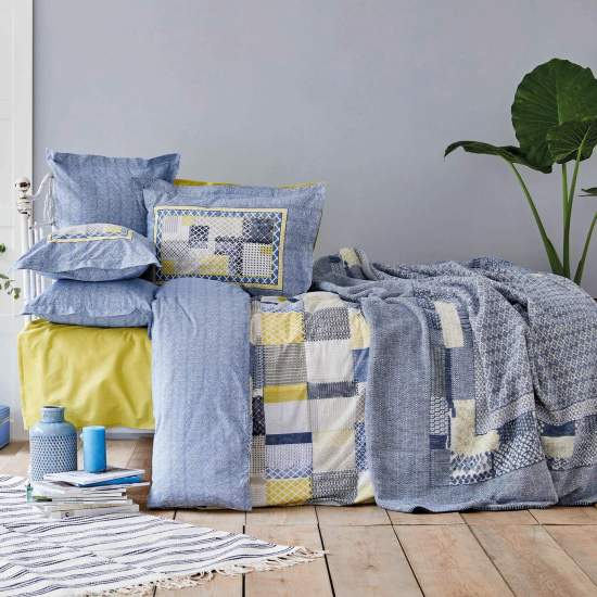 Karaca Home Bosa Indigo Cotton Single Duvet Cover Set