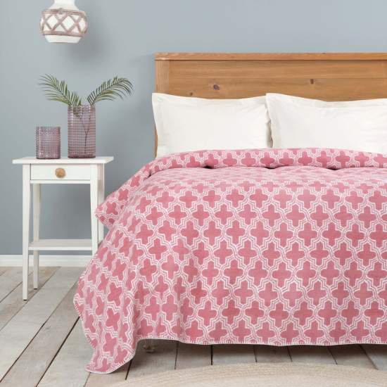 Karaca Home Benita Rose Dry Double Cotton Blanket