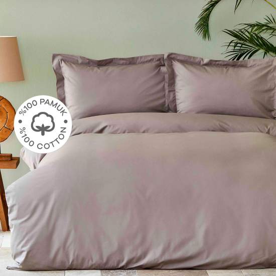 Karaca Home Back To Basic Mink 100% Cotton Single Duvet Cover Set