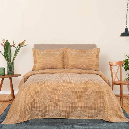 Karaca Home Amelie Mustard Double Bedspread Set