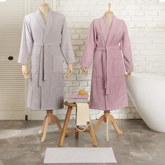 Timeless Maren Lilac-Grey 5-Piece Family Bathrobe Set