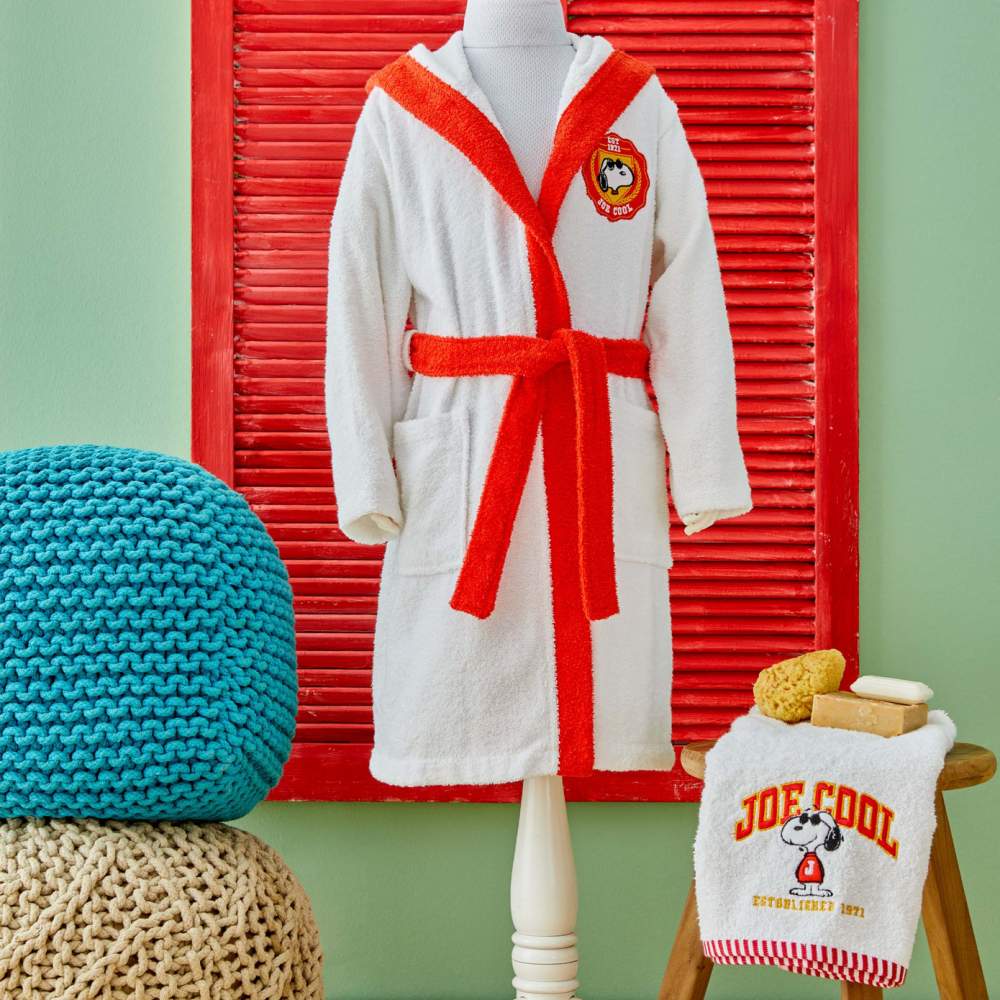 Peanuts by Karaca Home Snoopy Joe Embroidered 8-10 Years Old Child Bathrobe Set