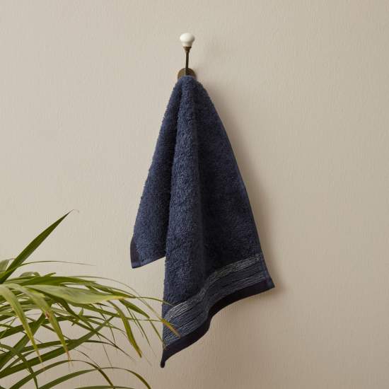 Karaca Home Young Denim Waves 100% Cotton Hand Towel 30x50 cm Blue