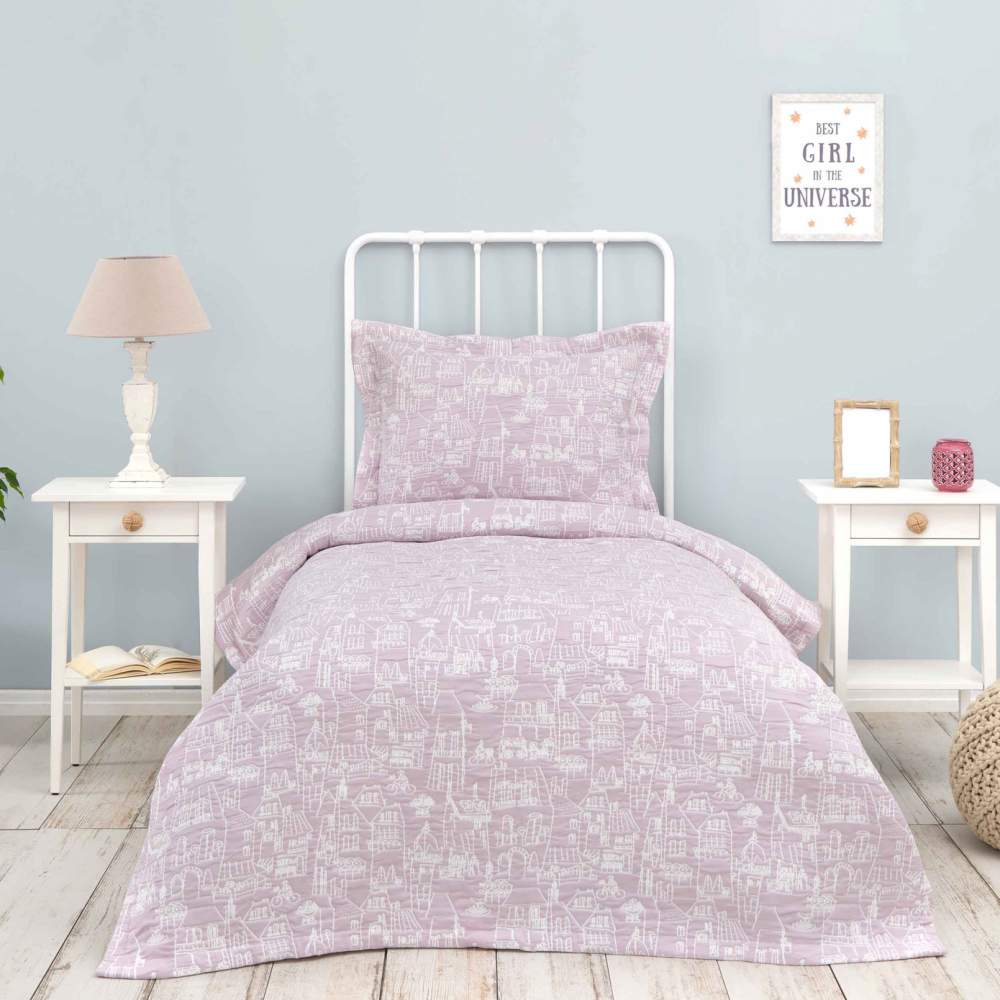 Karaca Home Young City Lilac Single Bedspread Set