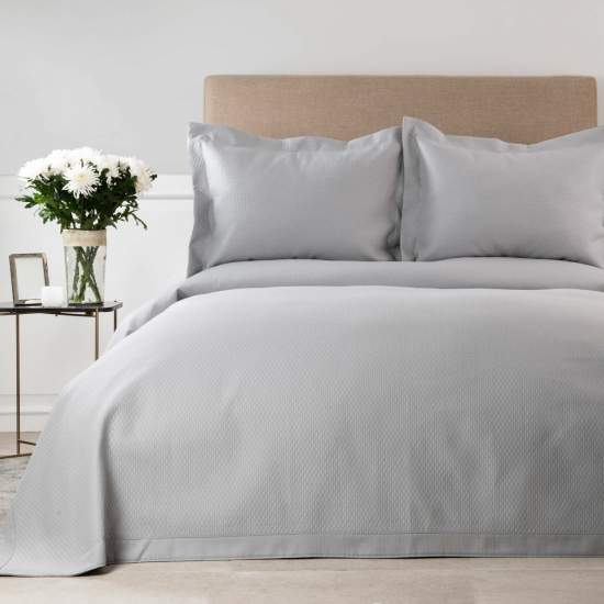 Karaca Home White Collection Valse Gray 100% Cotton Double Bedspread Set