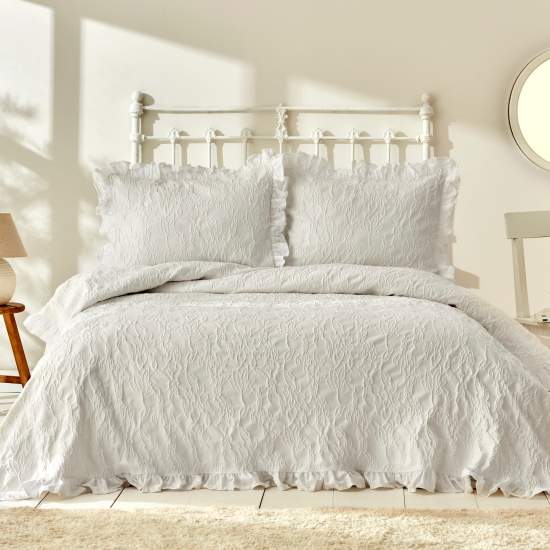 Karaca Home White Collection Tyra Double Bedspread White