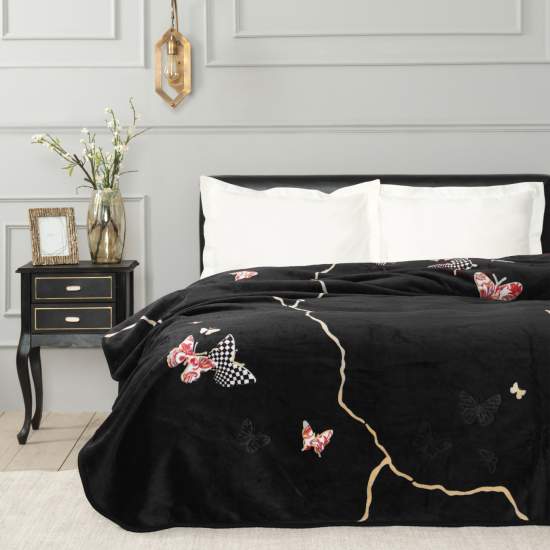 Karaca Home Uniq Black Embos Double Blanket
