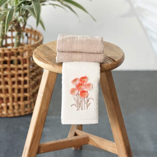 Karaca Home Sunflower 100% Cotton 3 Piece Towel Set 30x50 cm