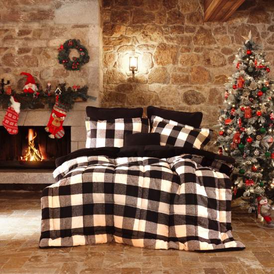 Karaca Home Mountain Black-White Double Cozy Comfort