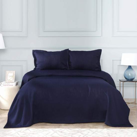 Karaca Home Lafel Navy Blue Double Bedspread Set