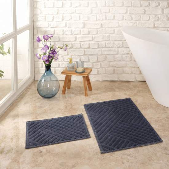 Karaca Home Kelly Line Indigo Mat Set