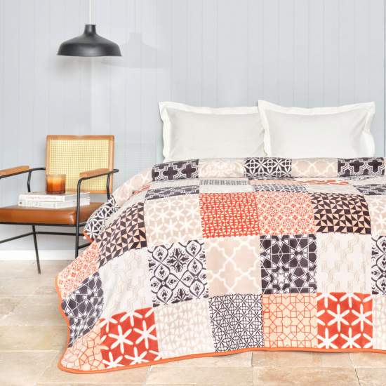 Karaca Home Calve Terracotta Double Spanish Blanket