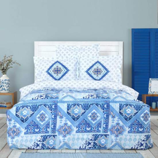 Karaca Home Alondra Blue 100% Cotton Double Duvet Cover Set