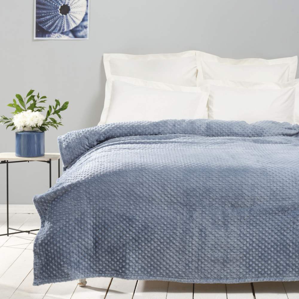 Karaca Home Alice Indigo Double Bud Wellsoft Blanket
