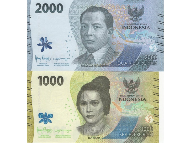 INDONESIA Indonezija 1000 i 2000 Rupiah 2022 UNC