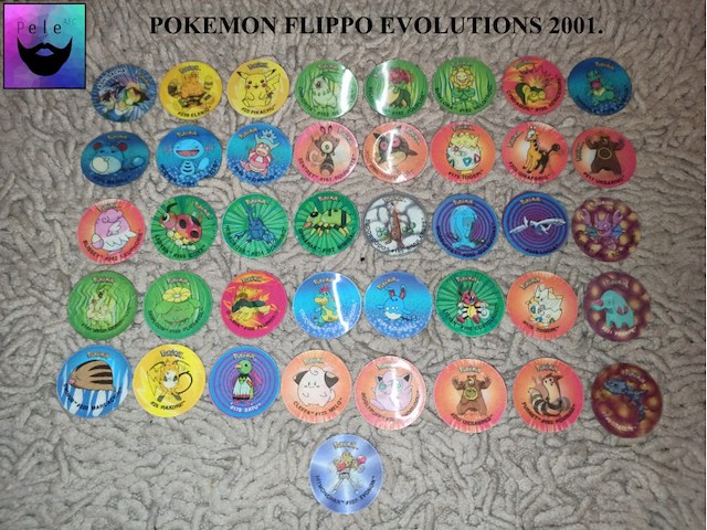 Tokeni Pokemon Flippo Evolutions 2001. + POKLON