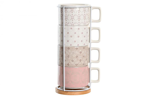 Set šoljica na stalku Pink / 4 260 ml