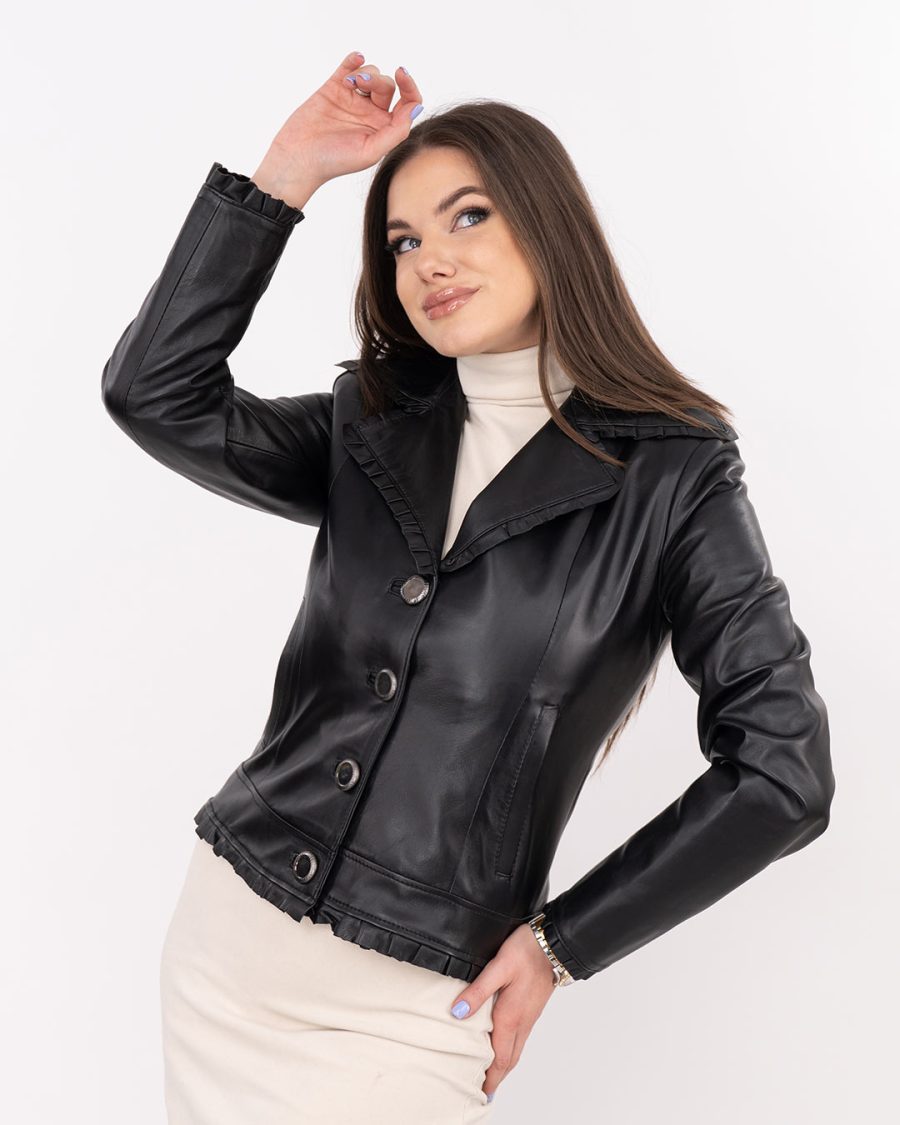 Ženska kožna jakna – Karmen – Crna