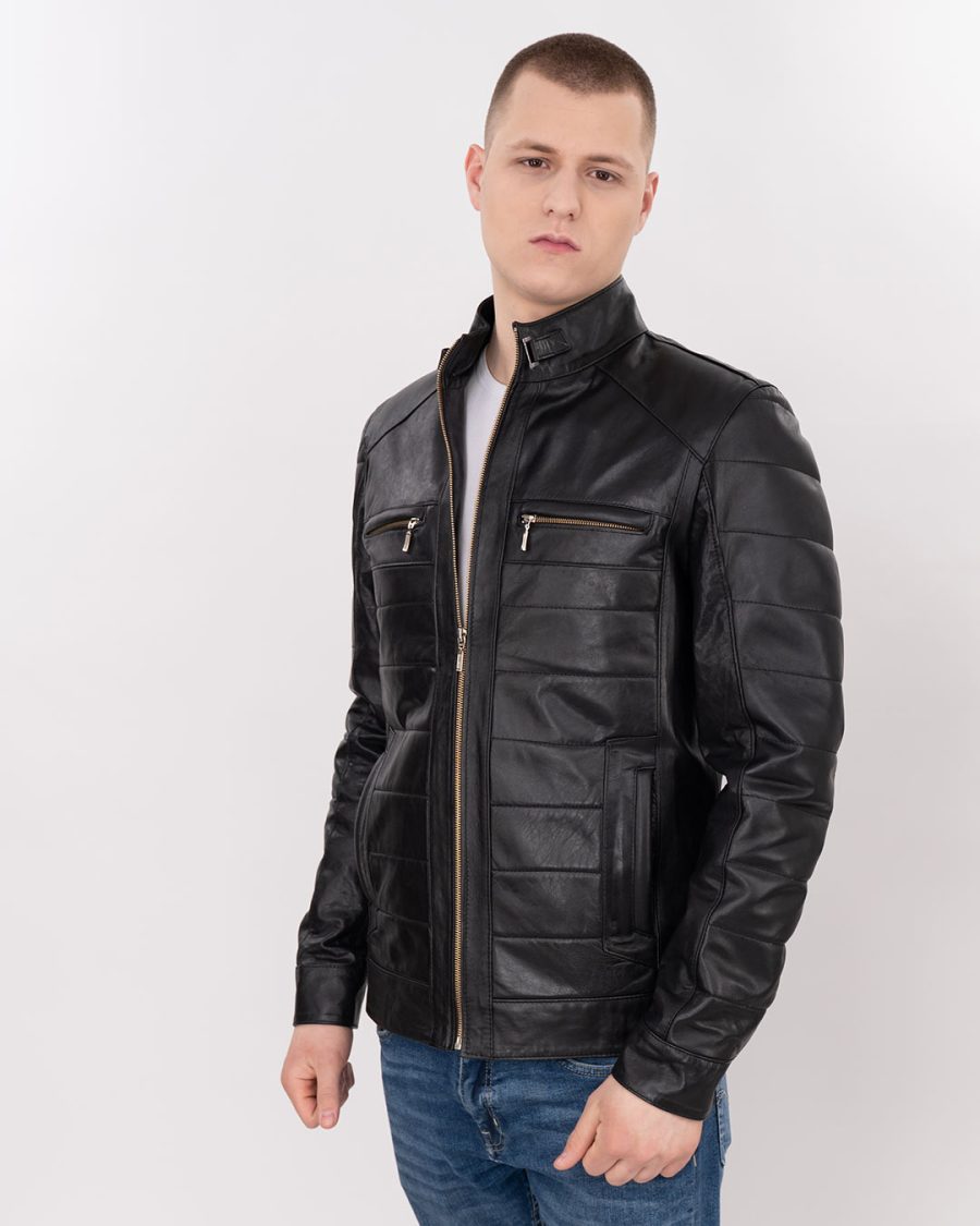 Muška kožna jakna – Maxsim – Crna