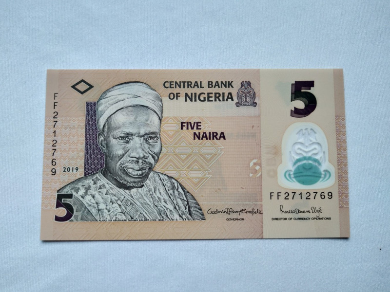 Nigerija 5 naira,2019 god.UNC, polimer