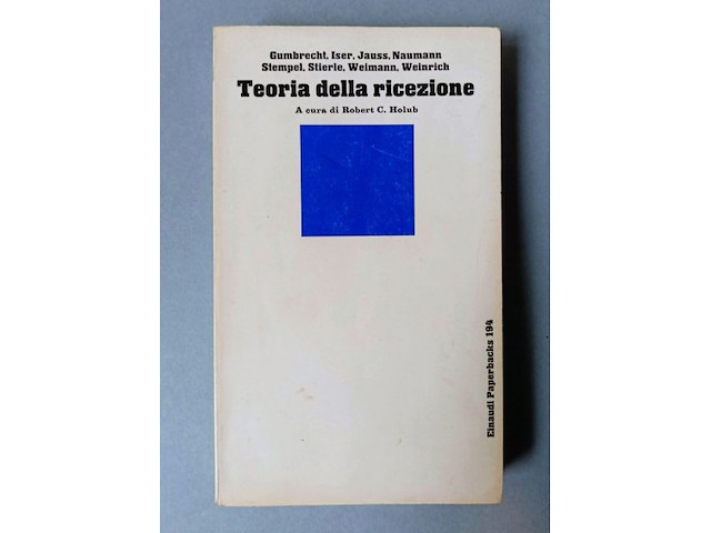 TEORIA DELLA RICEZIONE - Robert C. Holub