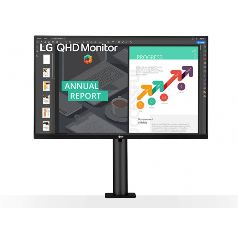 Monitor LG ERGO 27QN880P-B 27"/IPS/2560x1440/75Hz/5ms GtG/HDMIx2,DP,USB/Freesync/VESA/pivot,visina