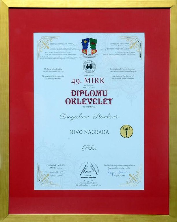 ZLATNA DIPLOMA NA MEDJUNARODNOJ IZLOZBI