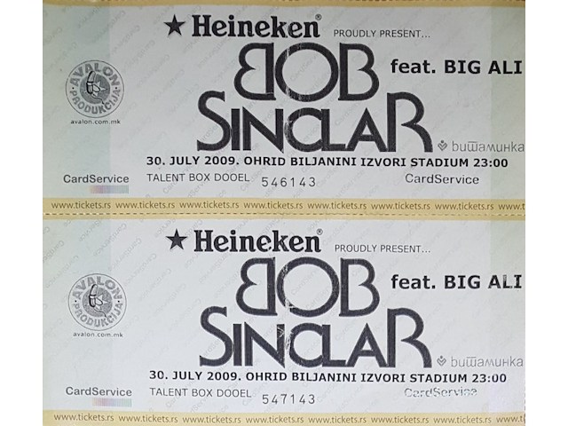 Ulaznice Za Koncert `BOB SINCLAR` Ohrid Makedonija