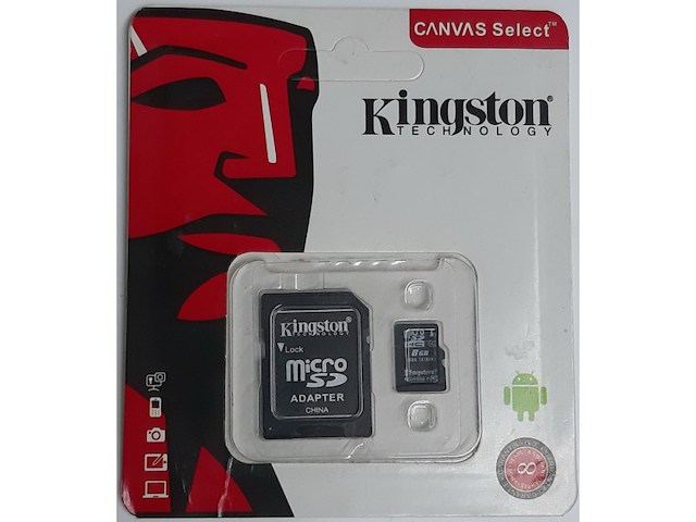Kingston MicroSD 8GB + SD adapter. NOVO!