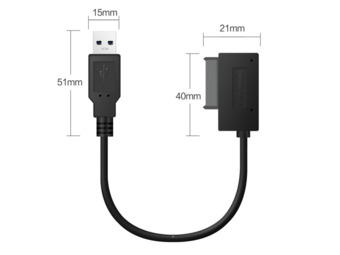 Adapter USB 3.0 na SATA 7+6 13pin za laptop opticki uredjaj