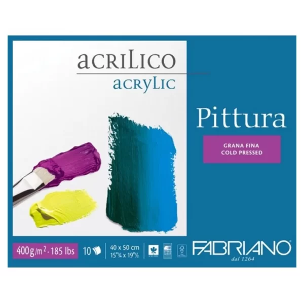 Pittura, papir za akrilne boje, 50×70, 400g, Fabriano