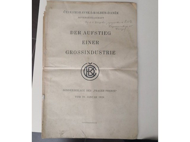 Českomoravska-K-D. grossindustrie Prager Presse 1928