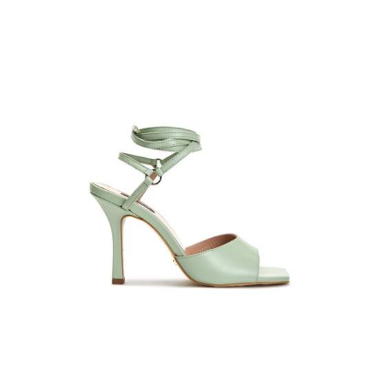 Green Womens Leather Sandals