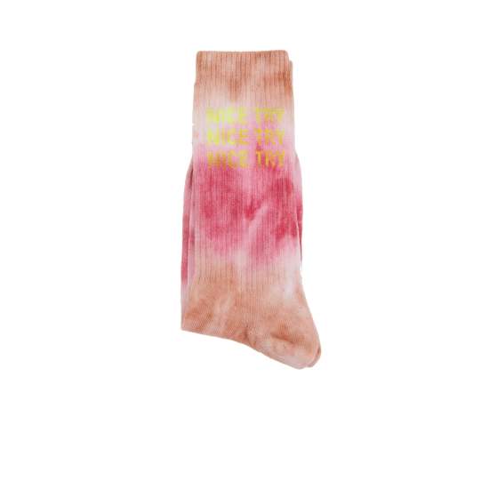 Yellow Pink Tie Dye Patterned Mens Socks