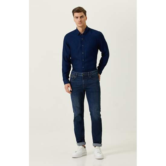 Navy Blue 5 Pocket Denim Trousers