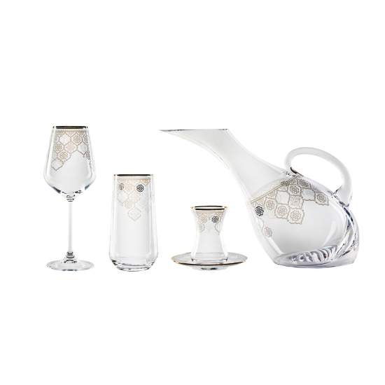 Karaca Hailey Gold 49 Piece Glass Set