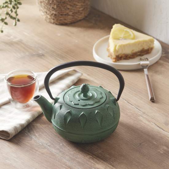 Karaca Greenish Cast Iron Teapot-Teapot 600 ml Green