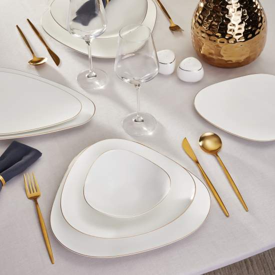 Karaca Fine Pearl Extra Tristan 62 Pieces Dinnerware Set for 12 Persons