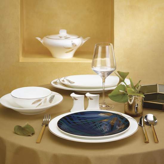 Karaca Fine Pearl Extra Selva 62 Pieces Dinnerware Set for 12 People