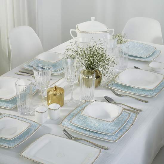 Karaca Fine Pearl Contour 62 Pieces Dinnerware Set for 12 Persons