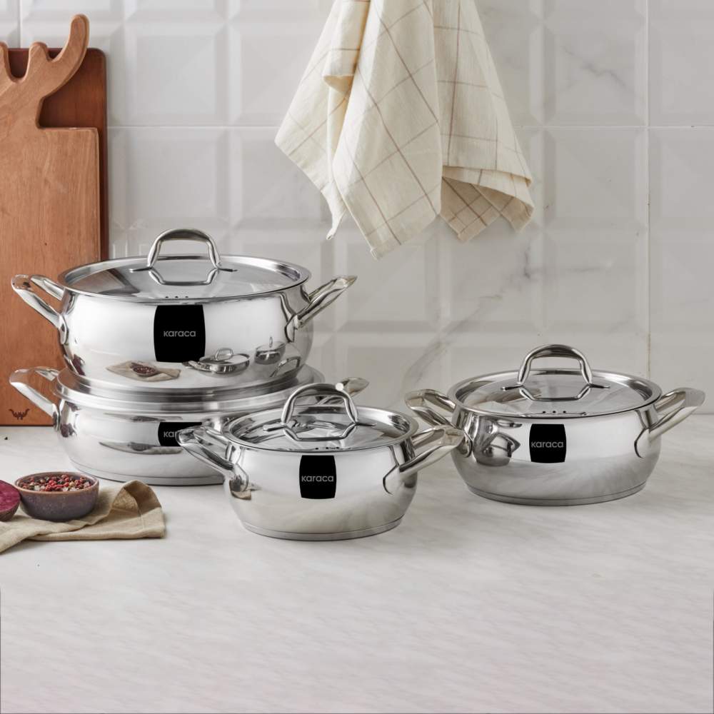 Karaca Etiler 8 Piece Steel Cookware Set