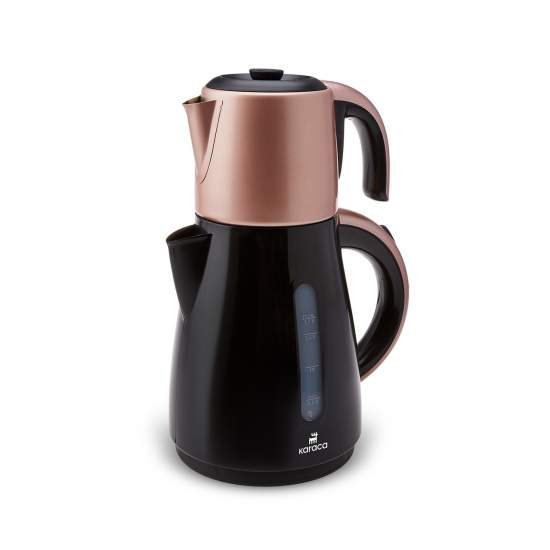 Karaca Daystar 2 in 1 Tea Maker with Steel Teapot Rosegold