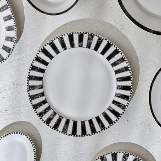 Karaca Checkered Line Porcelain Serving Plate 27 cm