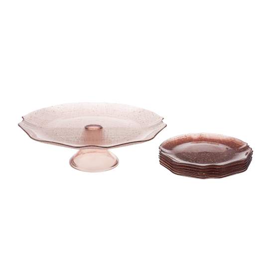 Karaca Wavy Blush 8 Piece Cake/Dessert Set